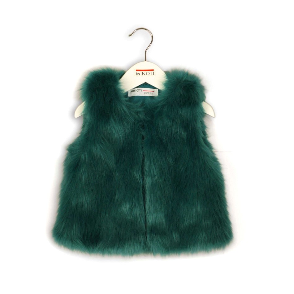 Minoti - Детско зелено пухкаво елече - store.bg