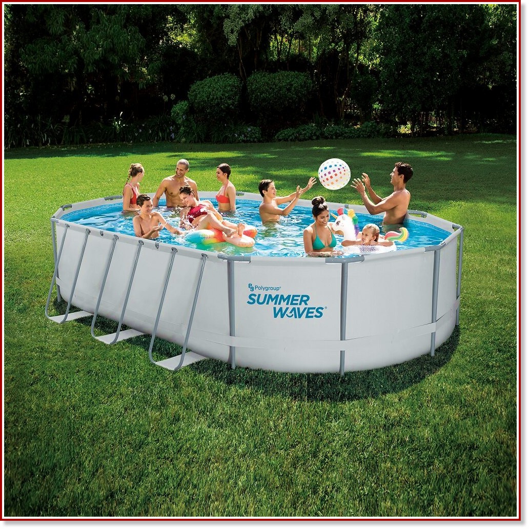 Овален сглобяем басейн Polygroup Summer Waves - store.bg