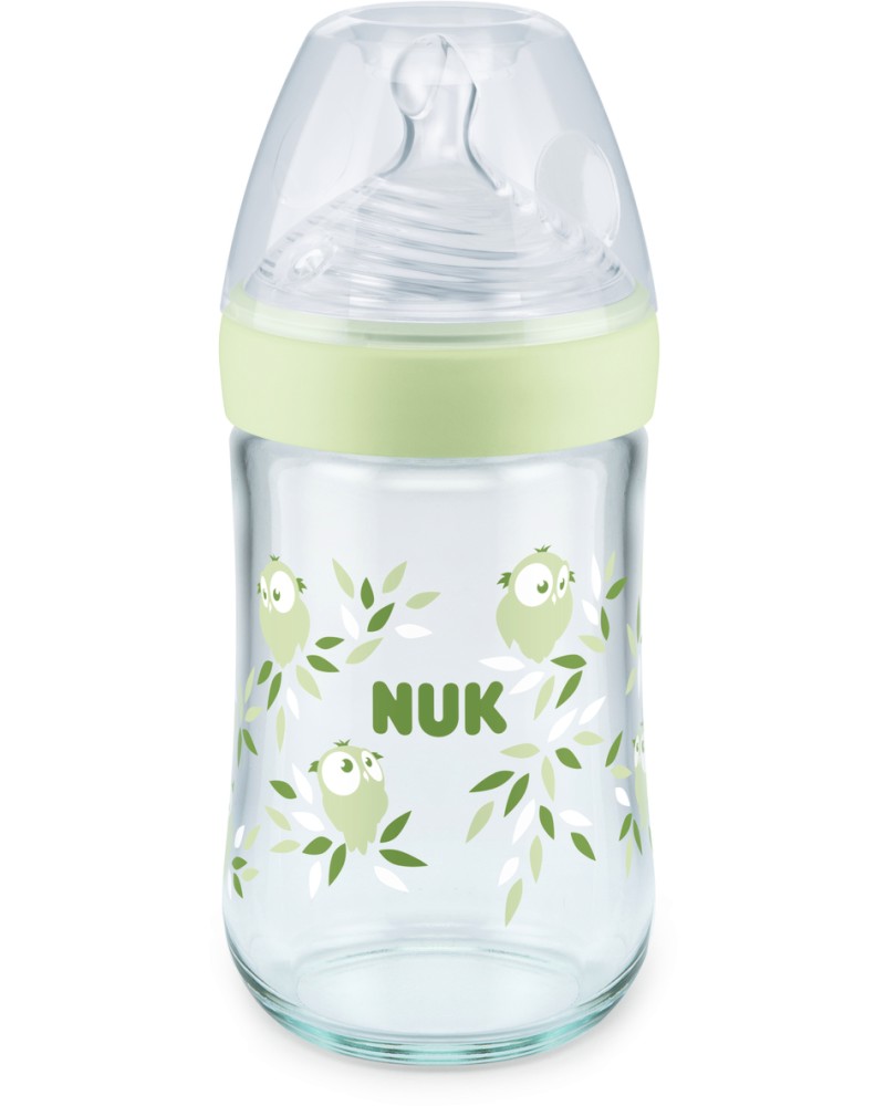 Стъклено бебешко шише NUK Temperature Control - store.bg