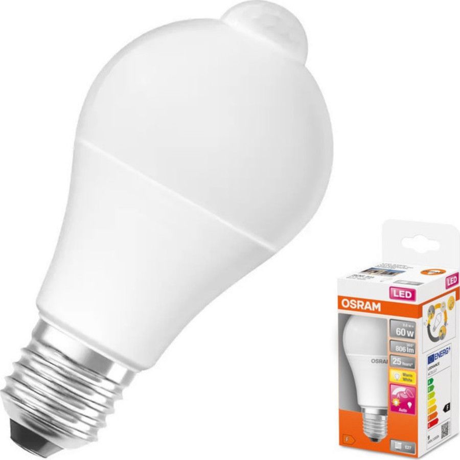LED лампа Osram CLA60 MOTION SENSOR 827 E27 9 W 2700K - store.bg
