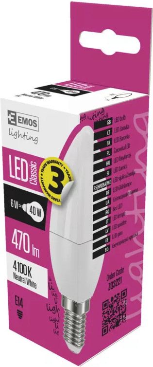 LED крушка свещ за дома Emos E14 6 W 4100K - store.bg