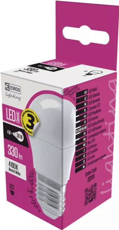 LED крушка мини сфера Emos Е27 4.1 W 4000K - store.bg