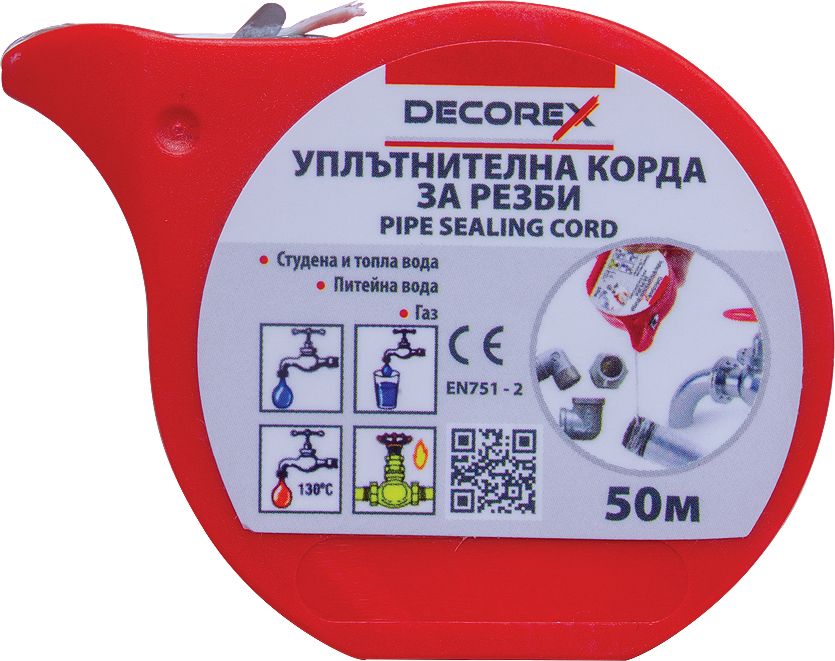 Корда за уплътняване на резби Decorex - store.bg