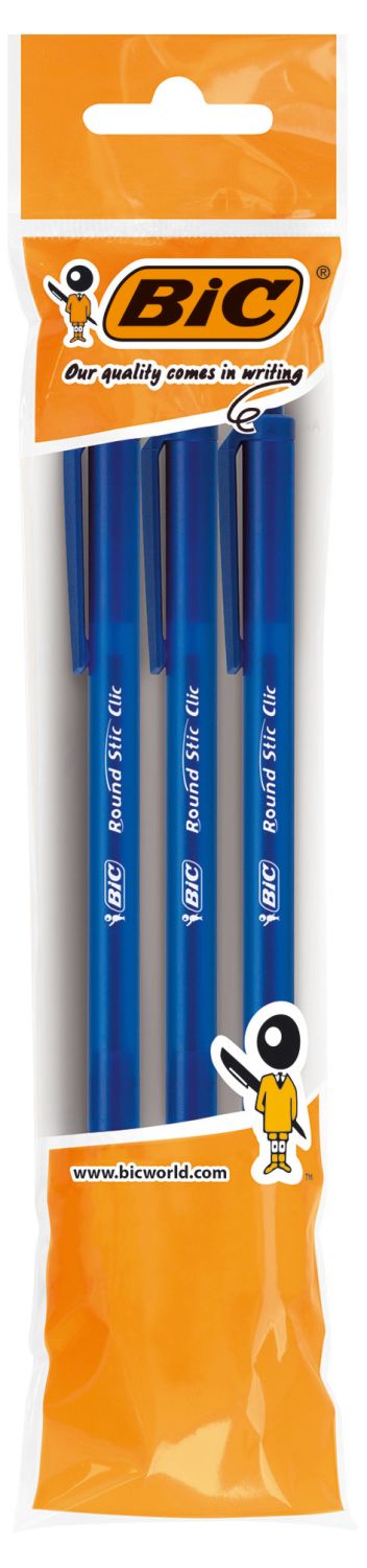 Сини химикалки BIC Round Stic Clic - store.bg