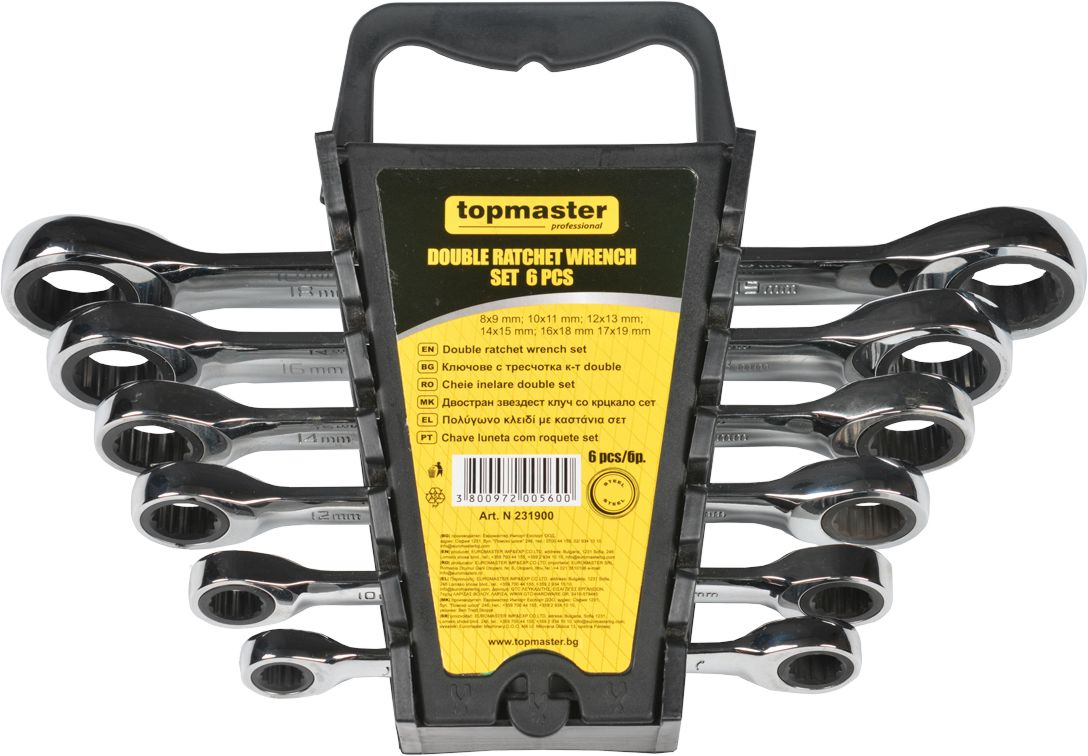 Комплект тресчотни ключове Topmaster Double - store.bg