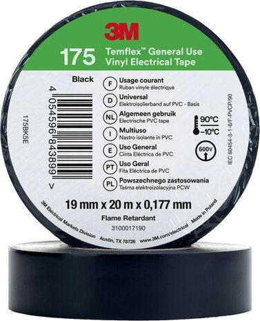 Черен изолирбанд 3M Temflex - store.bg