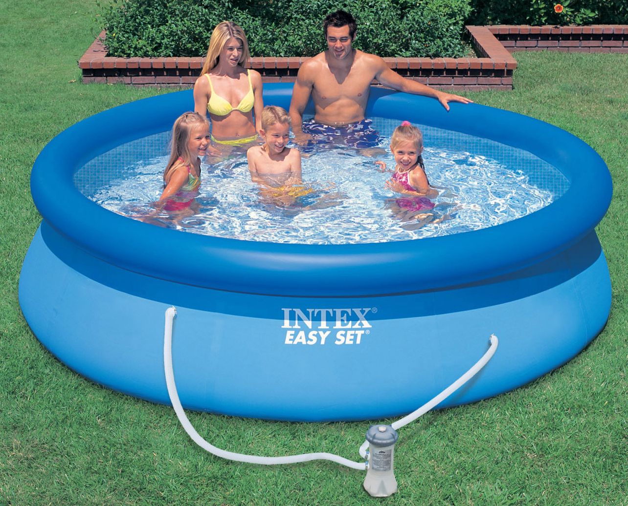 Надуваем басейн Intex Easy Set - С филтърна помпа - store.bg
